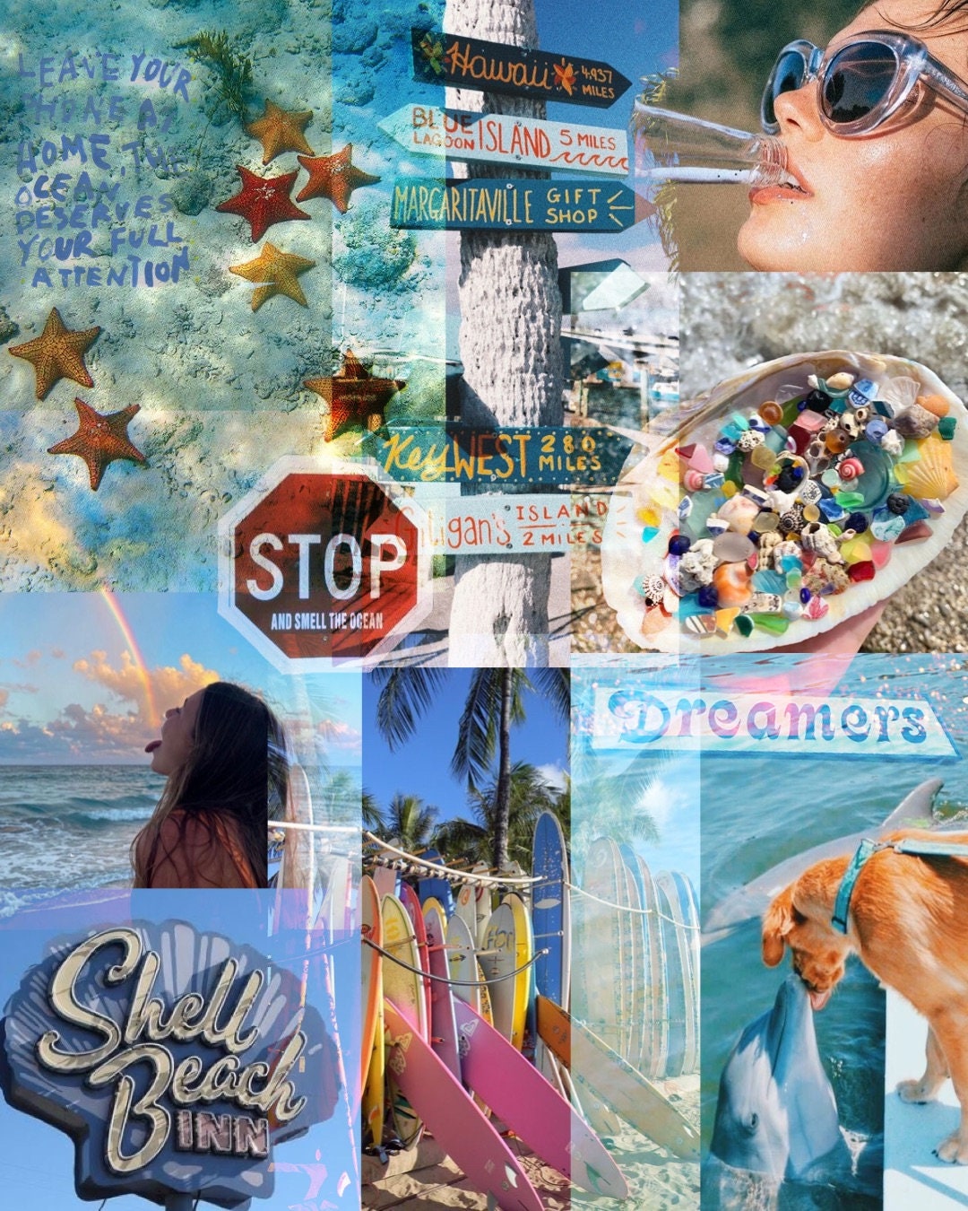 Summer Collage / Digital Print / iPhone Background - Etsy