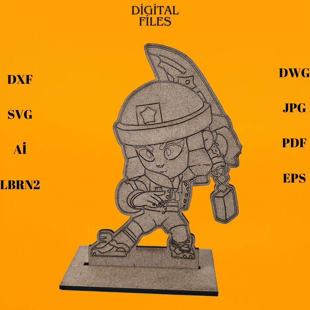 Brawler-inspired Character Laser Cut Digital File Mdf/wood Standee SVG ...