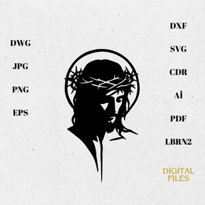 Jesus Face SVG Bundle Laser Cut File for CNC Digital Download for T ...