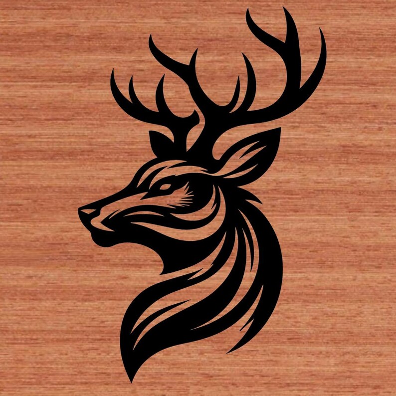 Deer Head DXF, Animal Laser Cut File, Metal Wall Decor, SVG for Cricut ...
