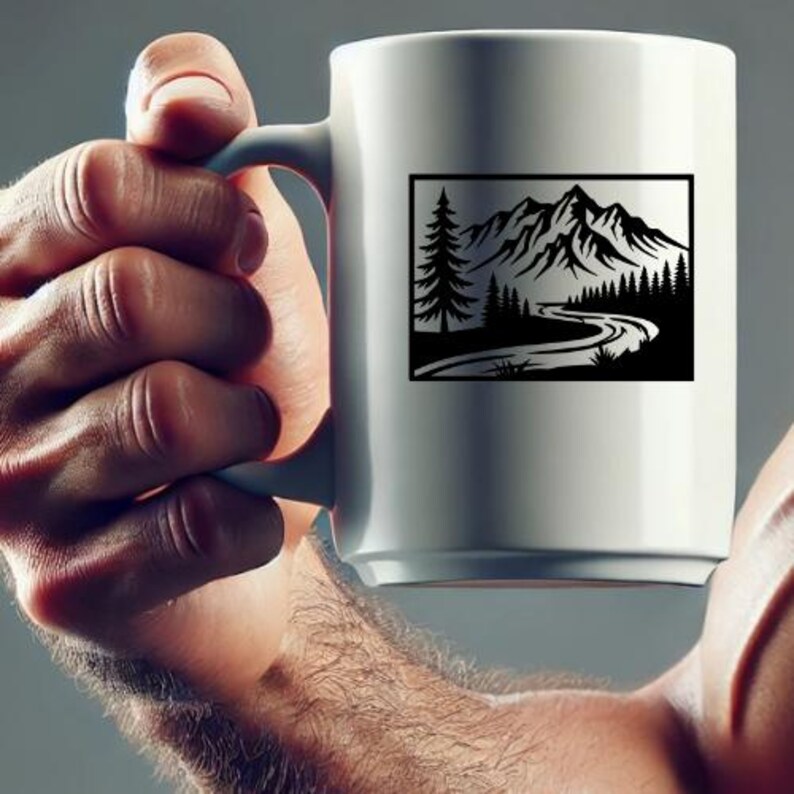 Mountain Scene Laser Cut File, Mountain SVG, DXF, CDR, Dwg, Png, Pdf ...