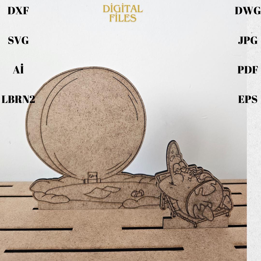 Patrick's Rock Laser Cut File, 3D Puzzle, DIY Toy, Wooden Puzzle, Anime ...