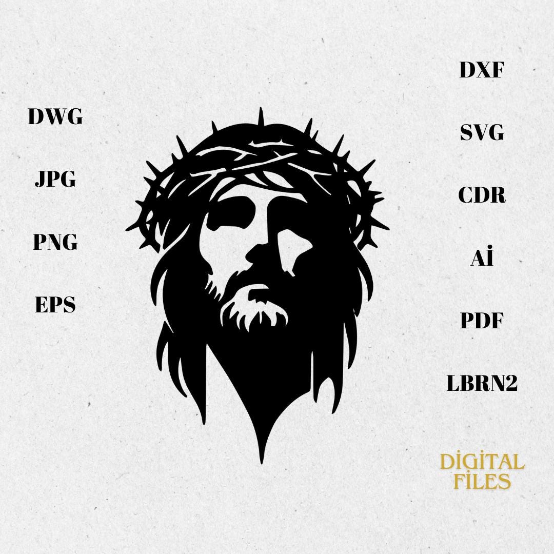 Jesus Face SVG Bundle for CNC Laser Cutting Digital Download, Dxf, Dwg ...
