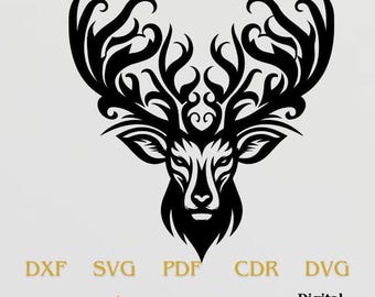 Deer Head DXF, Animal Laser Cut File, Metal Wall Decor, SVG for Cricut ...