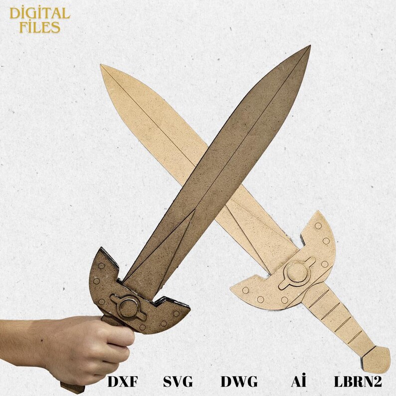 Wooden Fantasy Sword Digital Files for Laser Cutting 3D Puzzle Sword ...