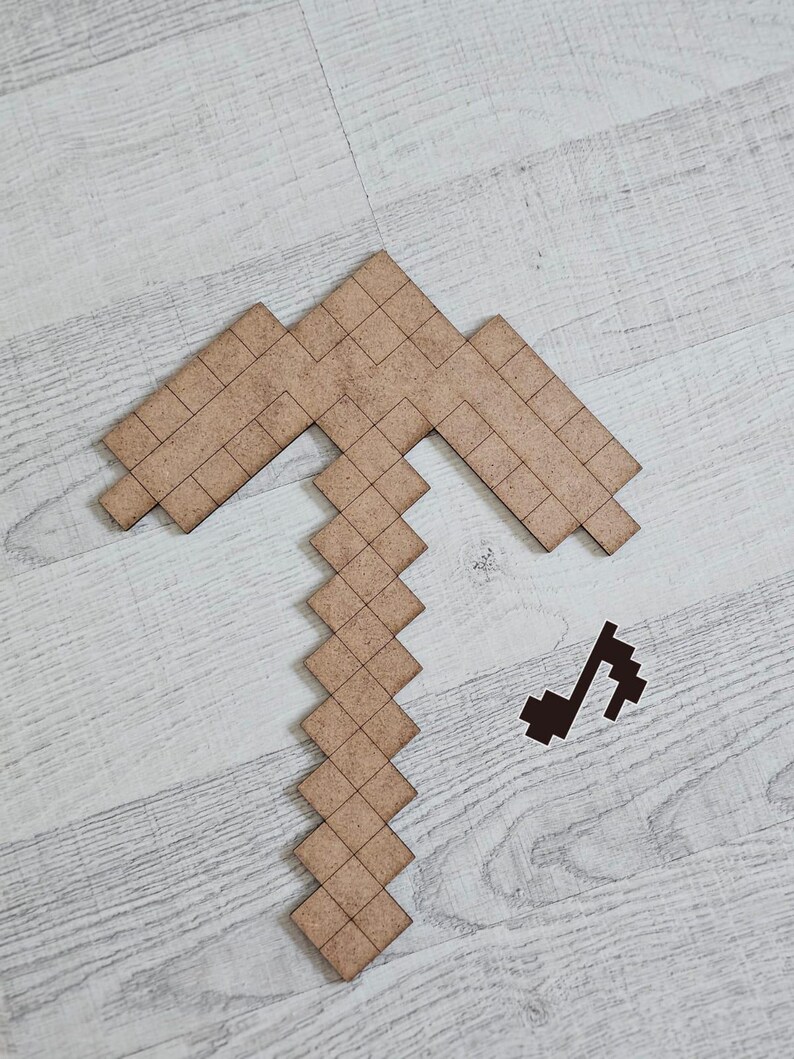 Pixel Art Pickaxe Svg Dxf CDR Laser Cut Digital Files for CNC ...