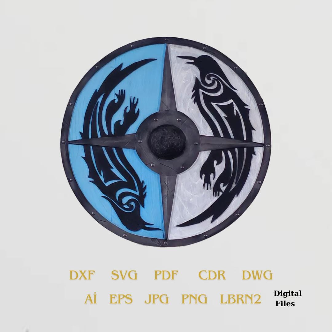 Viking Shield Laser Cut File, 3 Layer Shield Design, Dxf, Svg, Cdr, Pdf ...