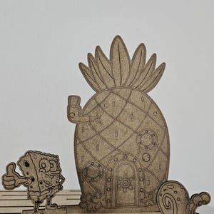 Spongebob Squarepants Laser Cut File Set 3mm MDF DIY Craft Project Home ...