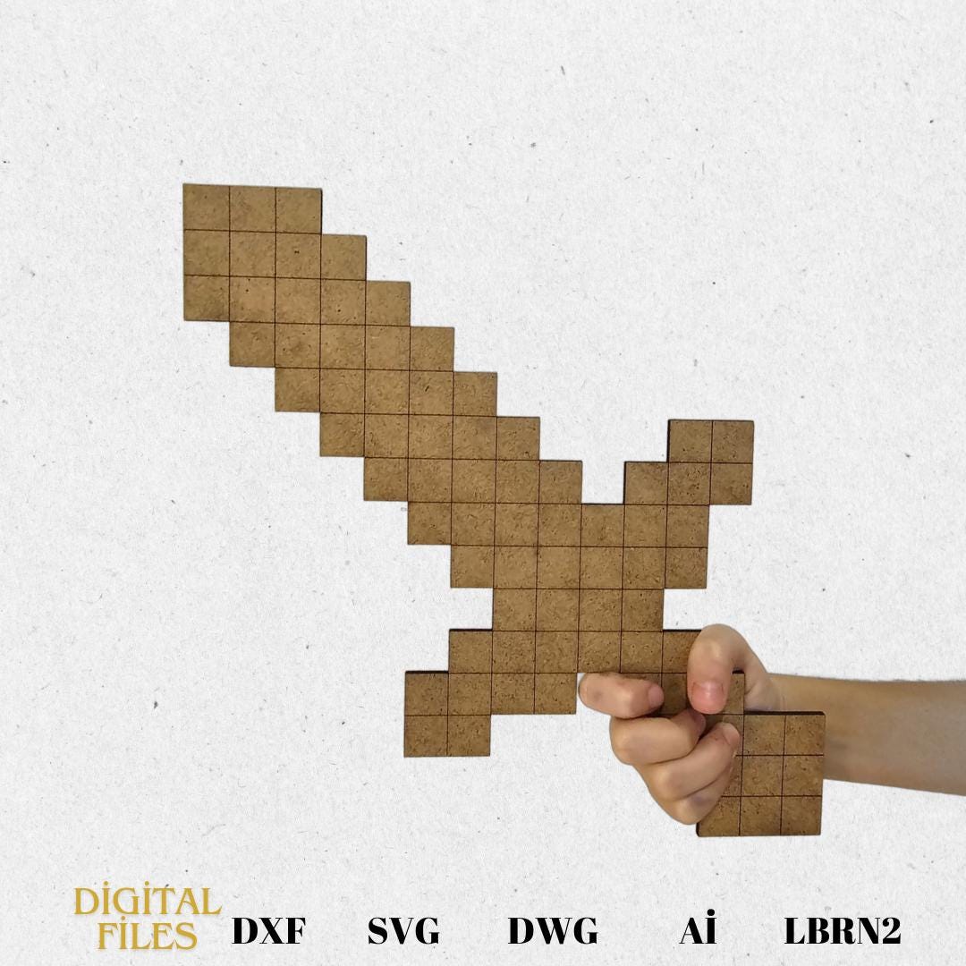 Pixel Art Sword Laser Cut File Set SVG, DXF, Ai, Pdf Perfect for ...