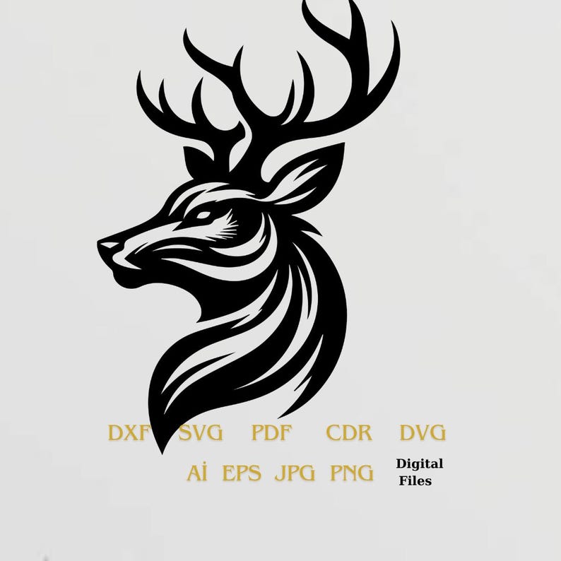 Deer Head DXF, Animal Laser Cut File, Metal Wall Decor, SVG for Cricut ...