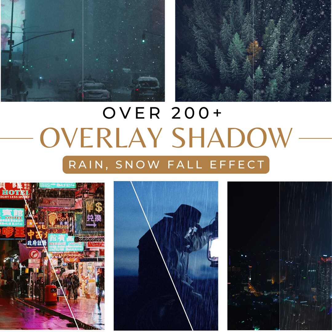 200 Rain Overlay Shadow Snow Fall Overlay Bundles Overlay - Etsy
