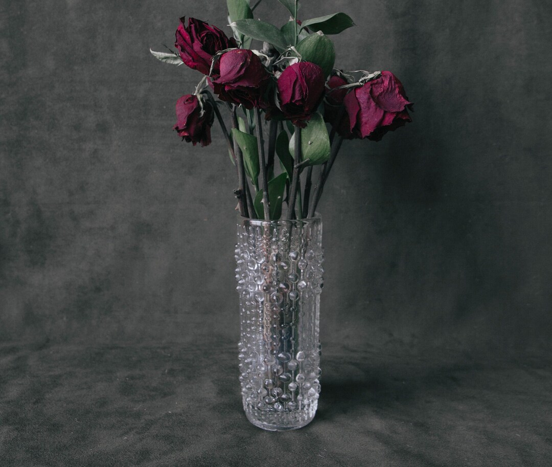 Vintage Glass Dew Water Drop Vase - Etsy