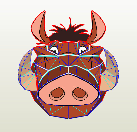 Pumba Mask Template,pumba,lion King,3d Paper Mask,papercraft Mask ...