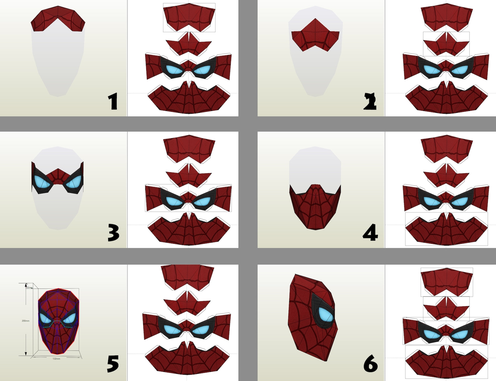Spiderman Mask Template,spiderman,3d Paper Mask,spiderman Maske Papier ...