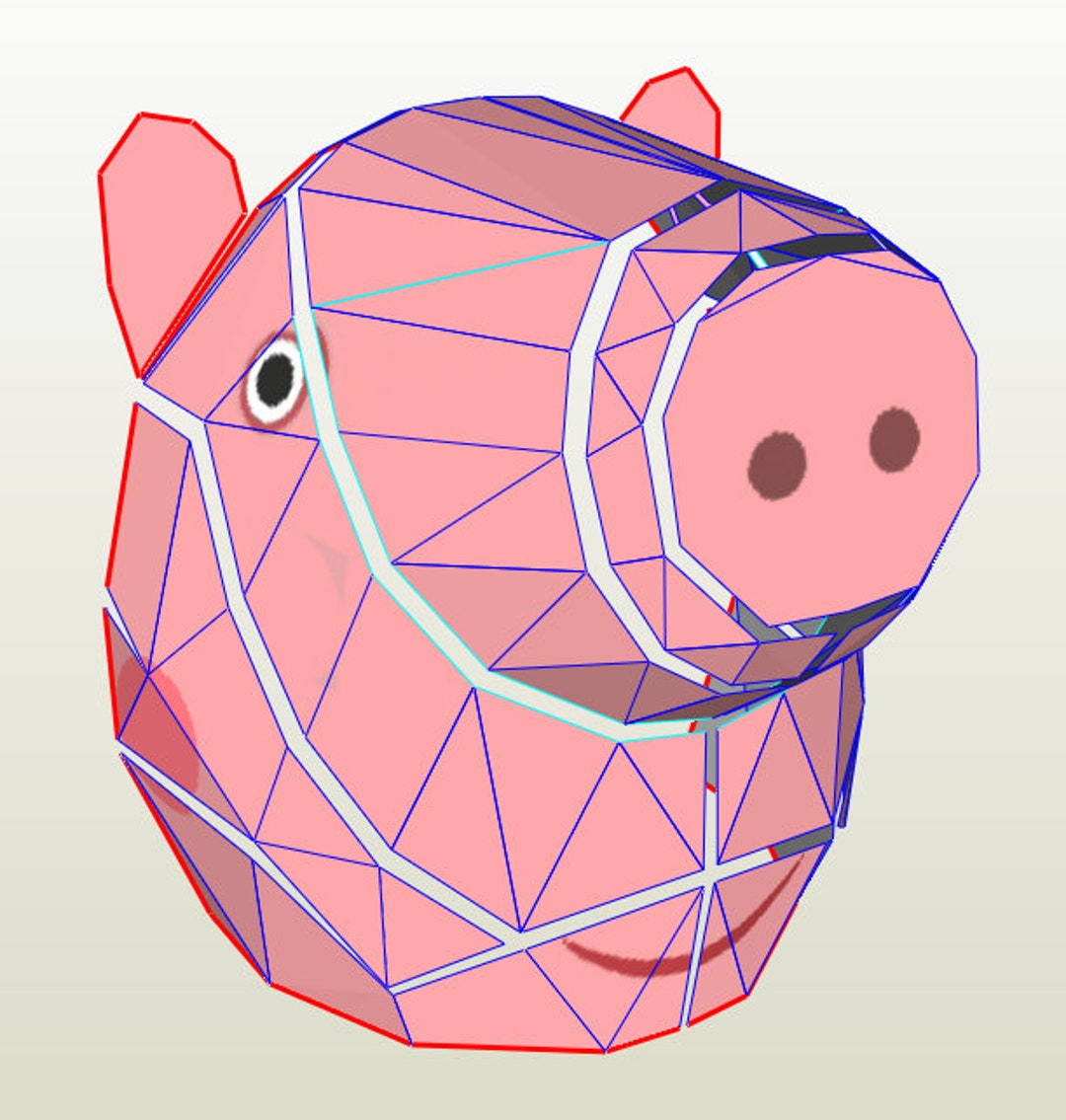 Peppa Pig Mask Template,peppa Wutz,3d Paper Mask,papercraft Mask ...