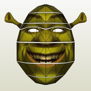 Shrek Mask Template,3d Paper Mask,papercraft Mask,digital Template,pdf ...