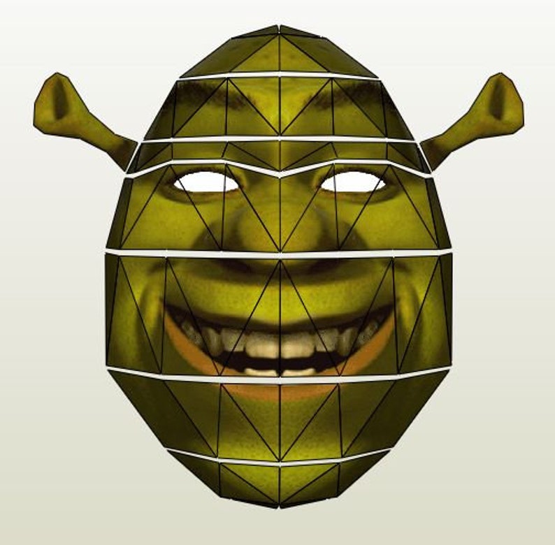 Shrek Mask Template,3d Paper Mask,papercraft Mask,digital Template,pdf ...