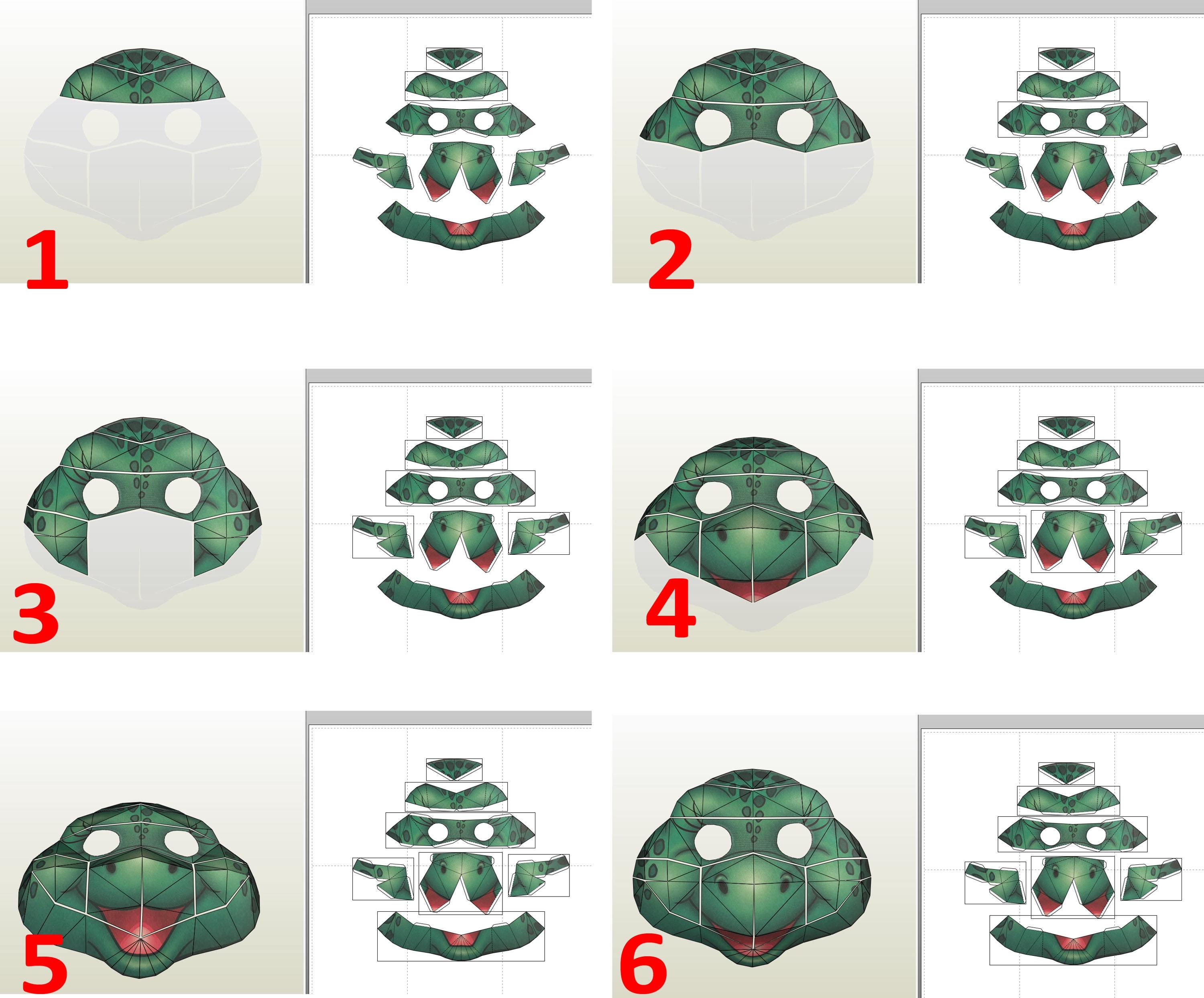 Turtle Animal Mask Template,paper Mask,schildkröte Maske,papercraft ...