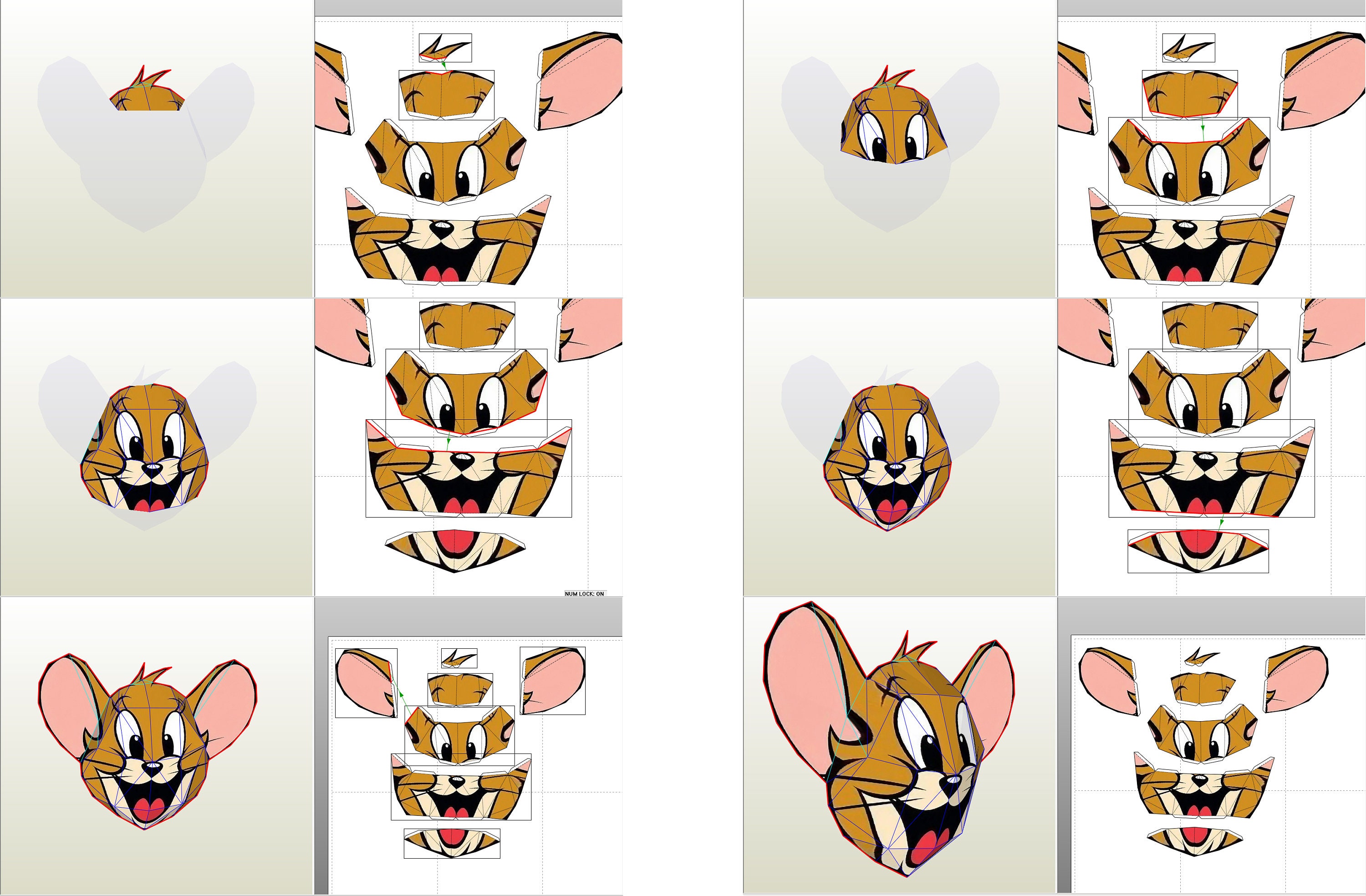 Jerry Mask Template,jerry,3d Paper Mask,papercraft Mask,digital ...