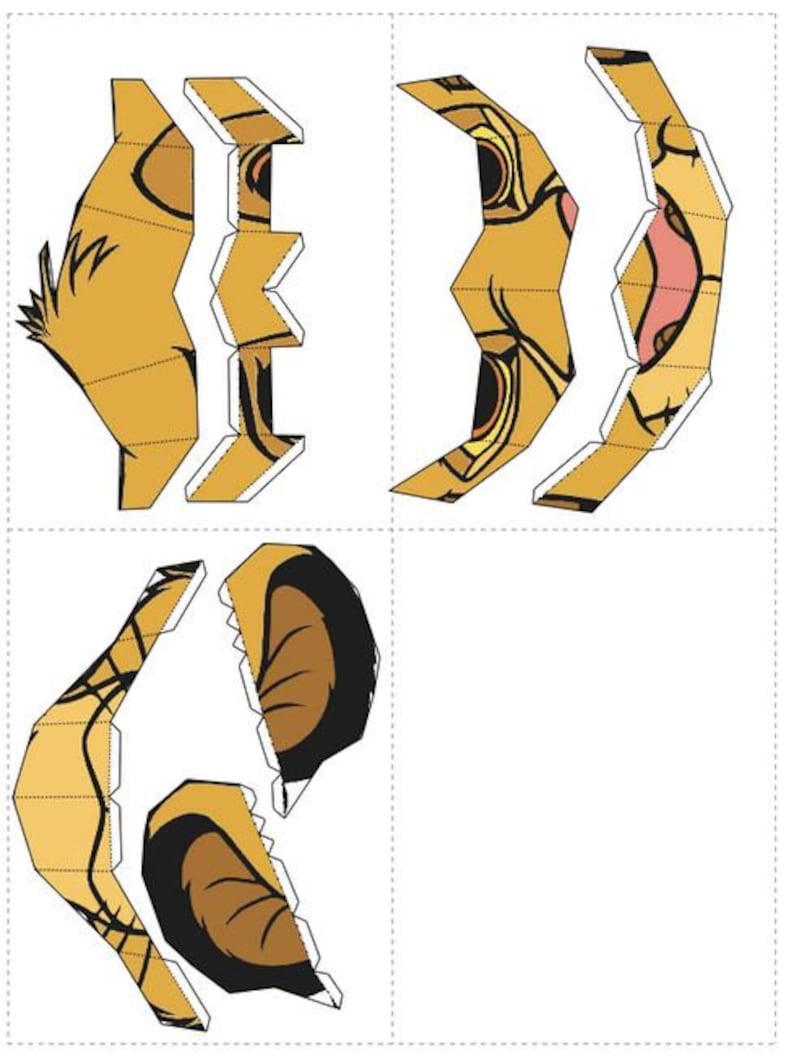 Simba Mask Template,simba,3d Paper Mask,lion King,papercraft Mask ...