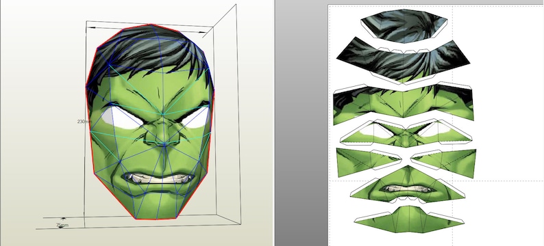 Hulk Mask Template,hulk,3d Paper Mask,hulk Maske Papier,papercraft Mask ...