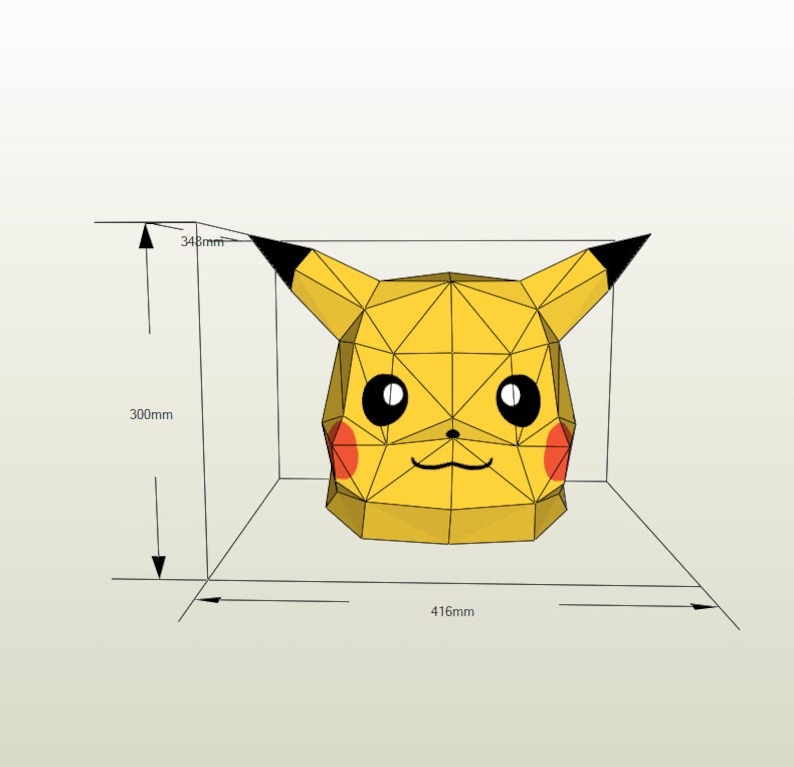 Animal Mask Template,pikachu,3d Paper Mask,pokemon Maske Papier ...