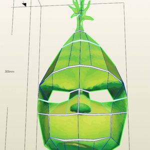 3D Papercraft Grinch Mask, Template, Digital PDF Download DIY - Etsy