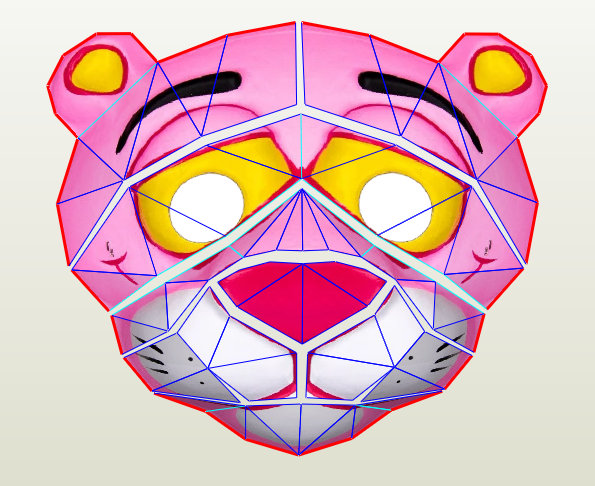 Pink Panther Mask Template,panther,3d Paper Mask,cartoon,papercraft ...