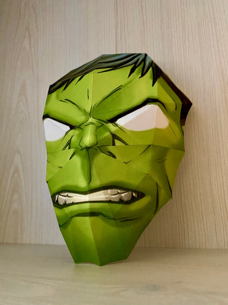 Hulk Mask Template,hulk,3d Paper Mask,hulk Maske Papier,papercraft Mask ...