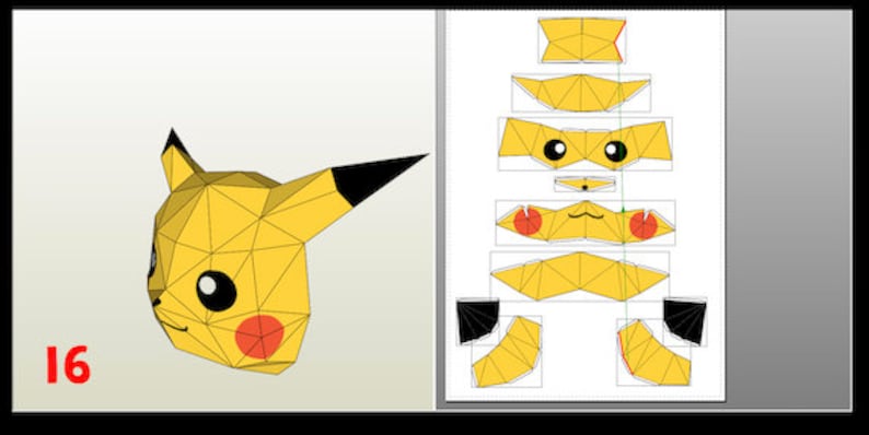 Animal Mask Template,pikachu,3d Paper Mask,pokemon Maske Papier ...