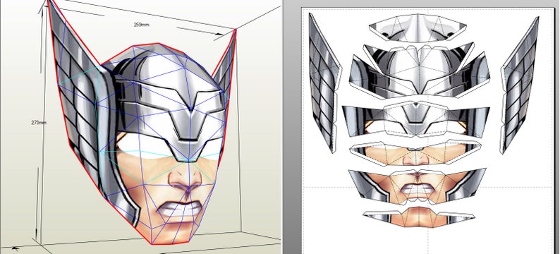 Thor Mask Template,thor,3d Paper Mask,papercraft Mask, Basteln Für Kinder,digital Template,pdf ...