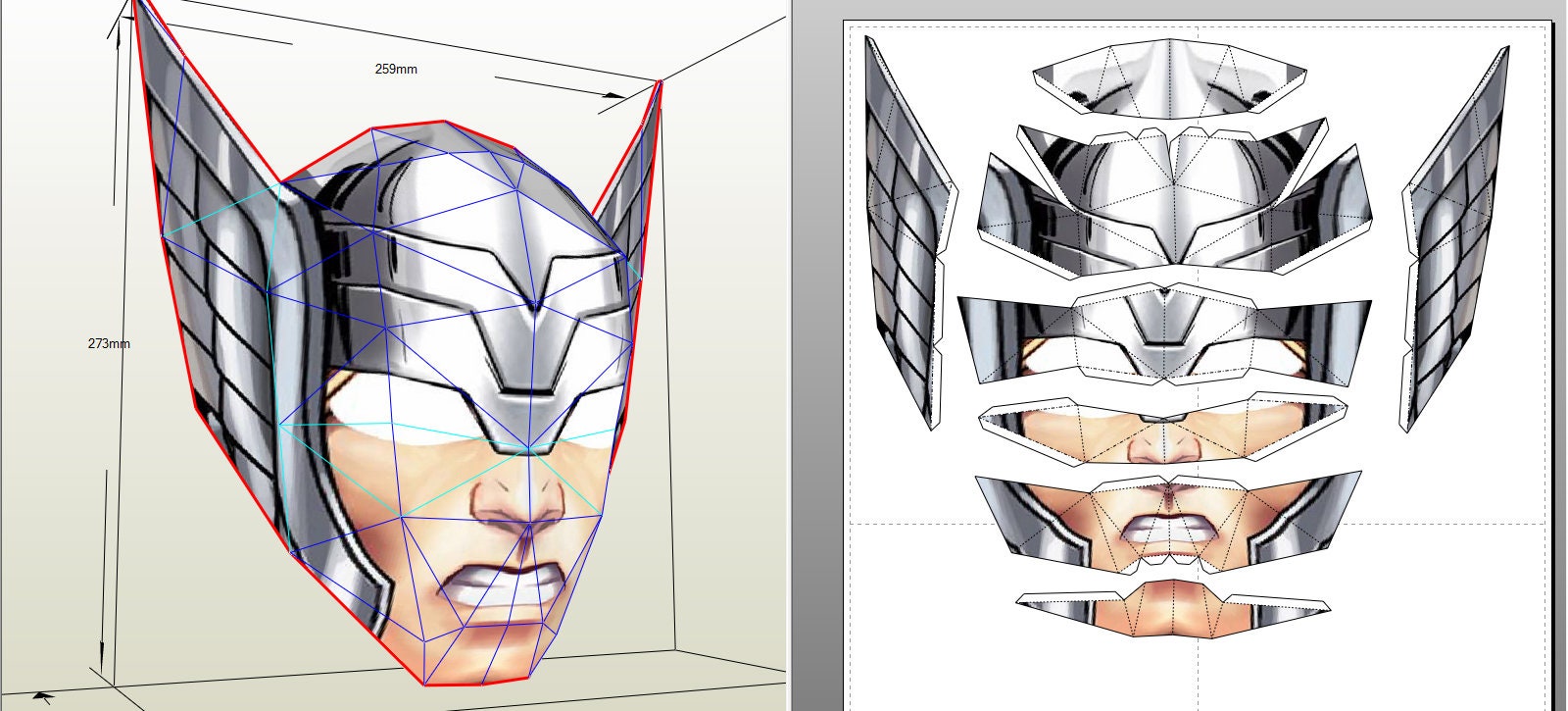 Thor Mask Template,thor,3d Paper Mask,papercraft Mask, Basteln Für ...