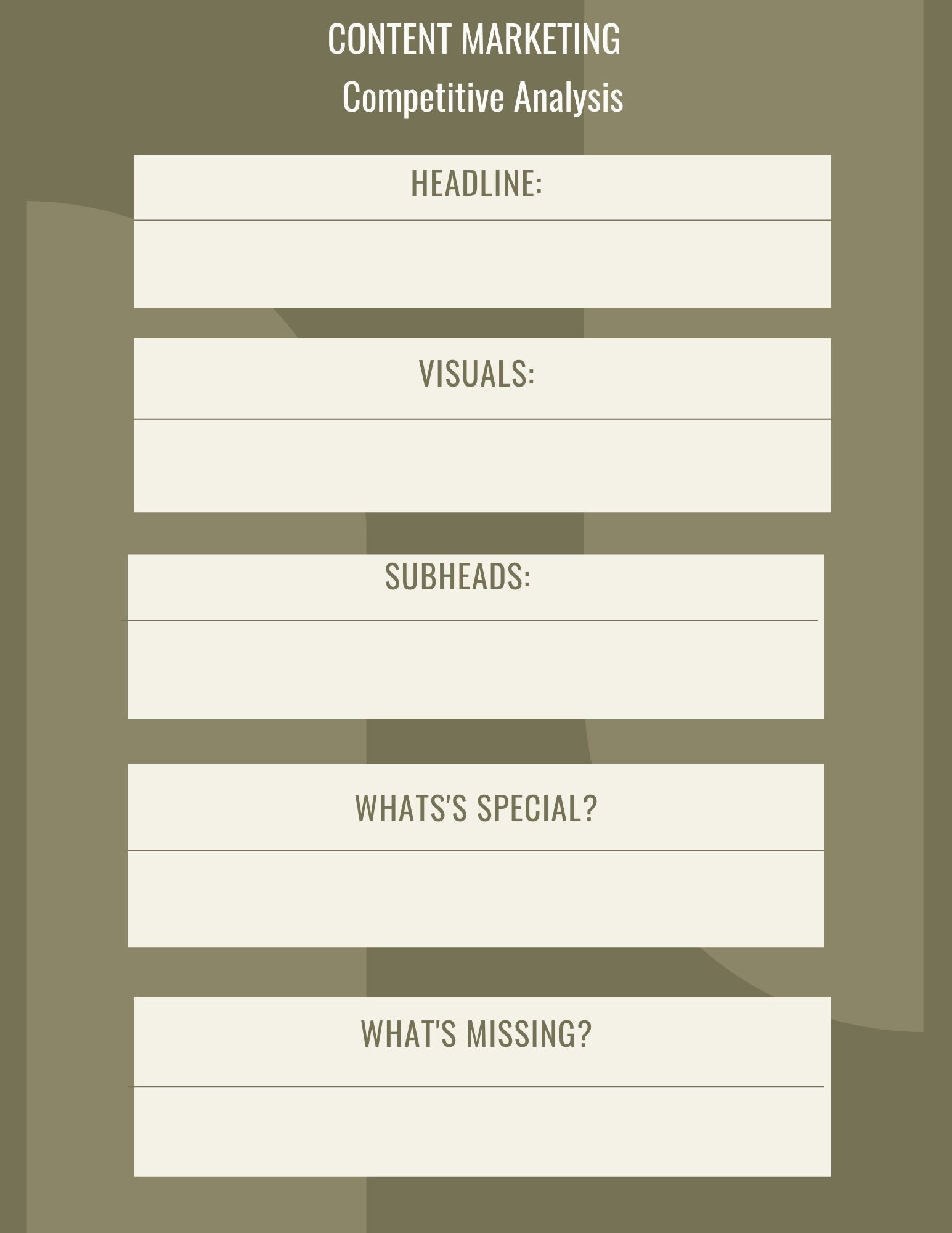 Competitive Analysis Worksheet | Etsy