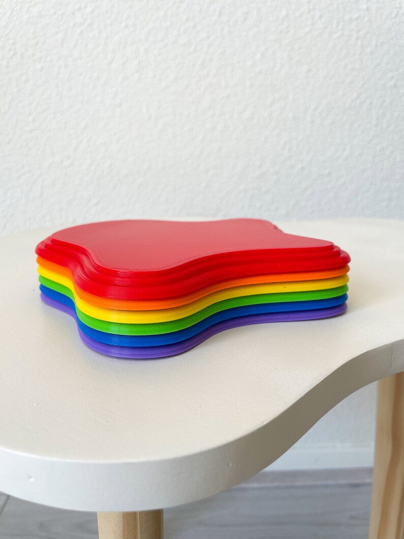 Wavy Pastel Coasters / Blob Rainbow / Colorful Centerpieces / Funky ...