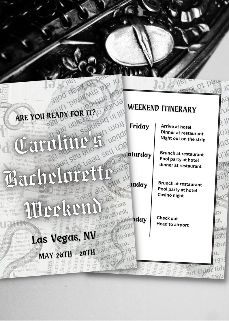 Editable Taylor Swift Reputation Bachelorette Itinerary Template Canva ...