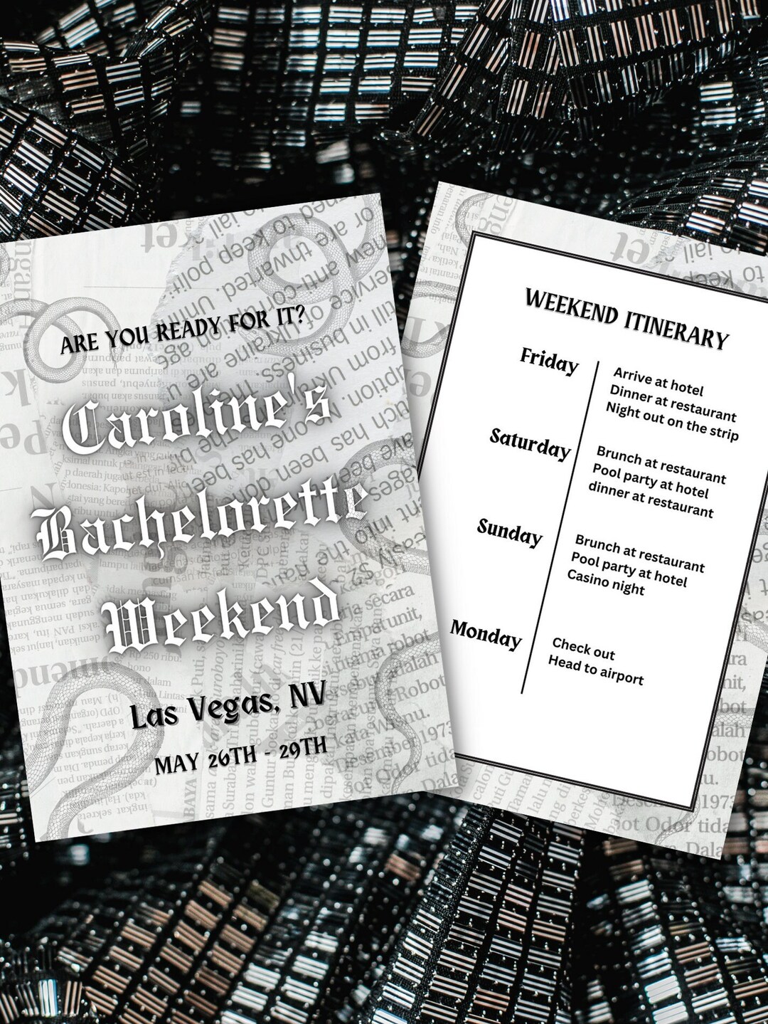 Editable Taylor Swift Reputation Bachelorette Itinerary Template ...