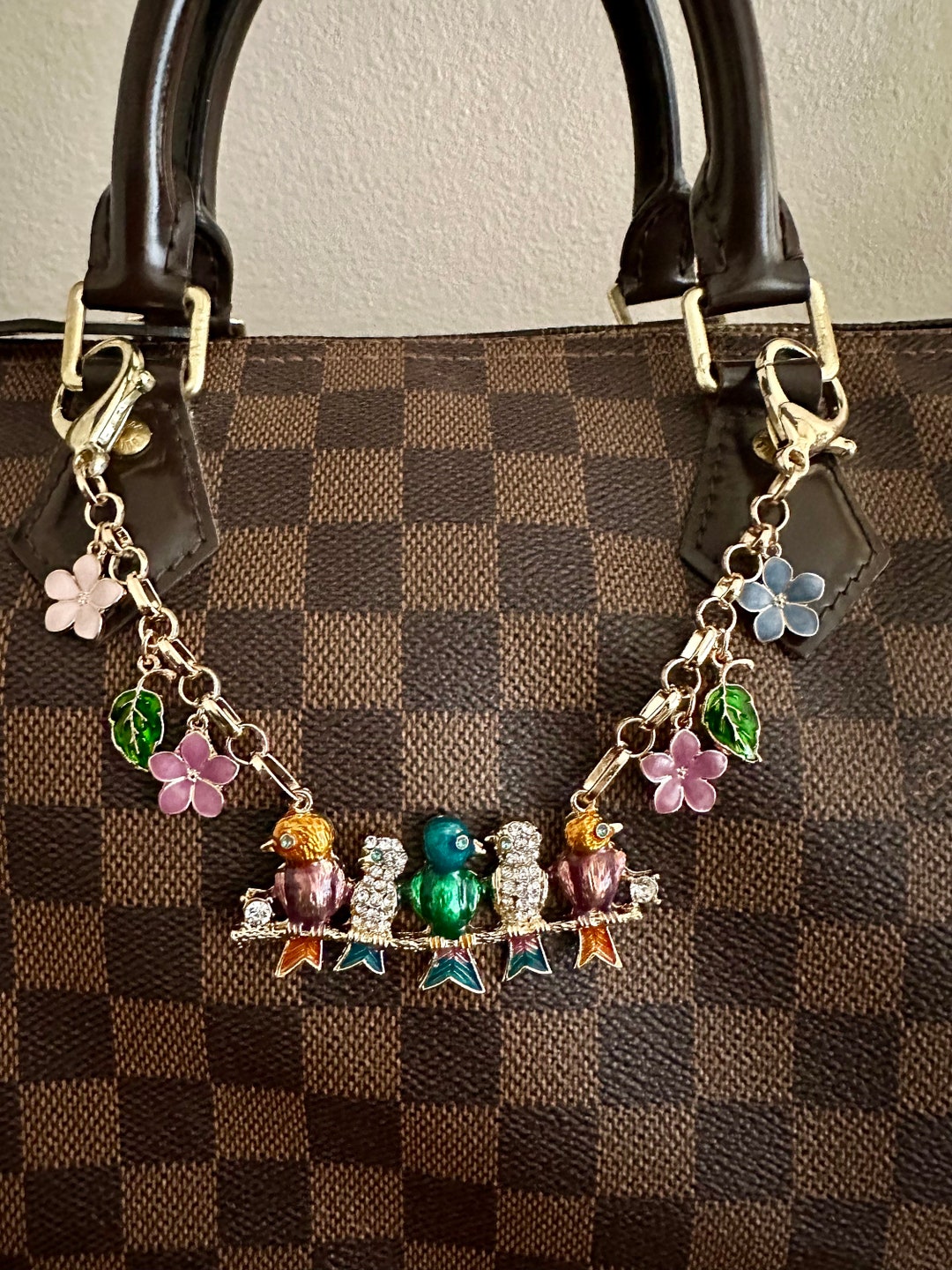 Purse Charm/ Chain Charm/ Birds and Leaves - Etsy