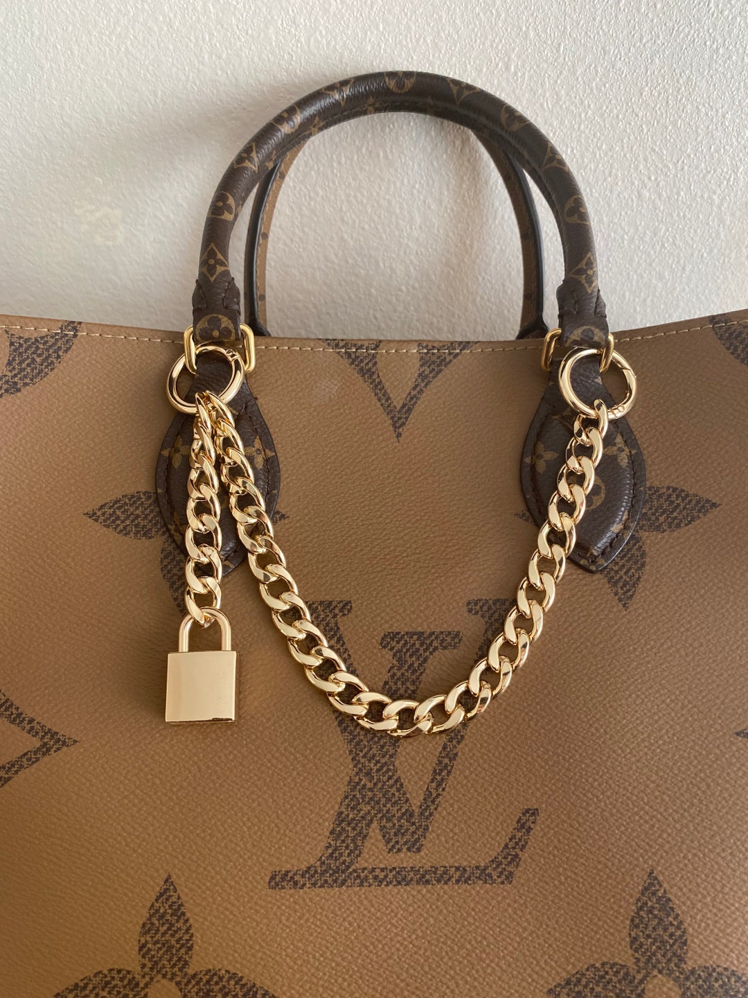 Purse Charm/ Chain Charm With Lock / Gold Chain for Handbags - Etsy