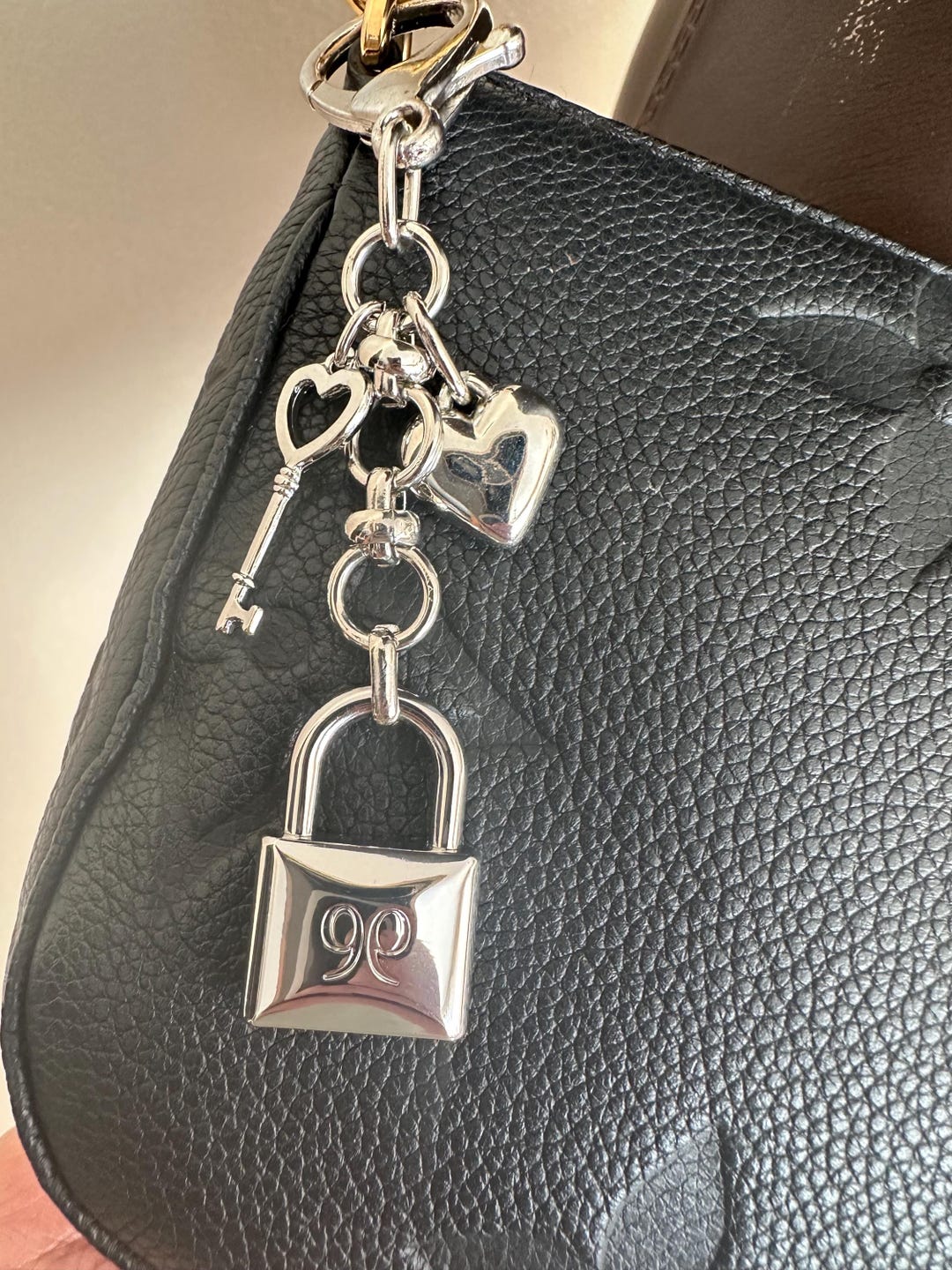 Bag Charm/ Silver Lock and Key Charm - Etsy