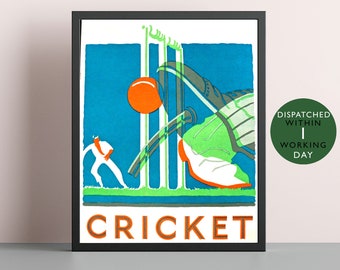 Vintage Cricket Poster - Etsy UK