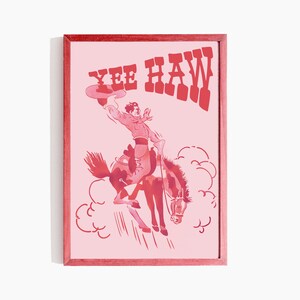 Yee Haw Art Print Poster Retro Cowboy Poster - Etsy