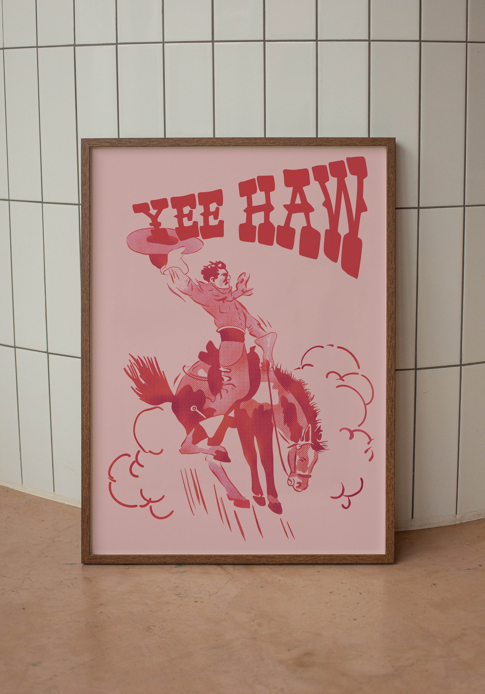 Yee Haw Art Print Poster Retro Cowboy Poster - Etsy