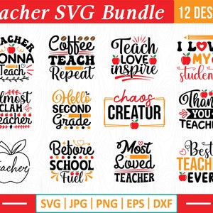 Teacher Svg Bundle, Teacher Quote Svg, Teacher Svg, School Svg, Teacher ...