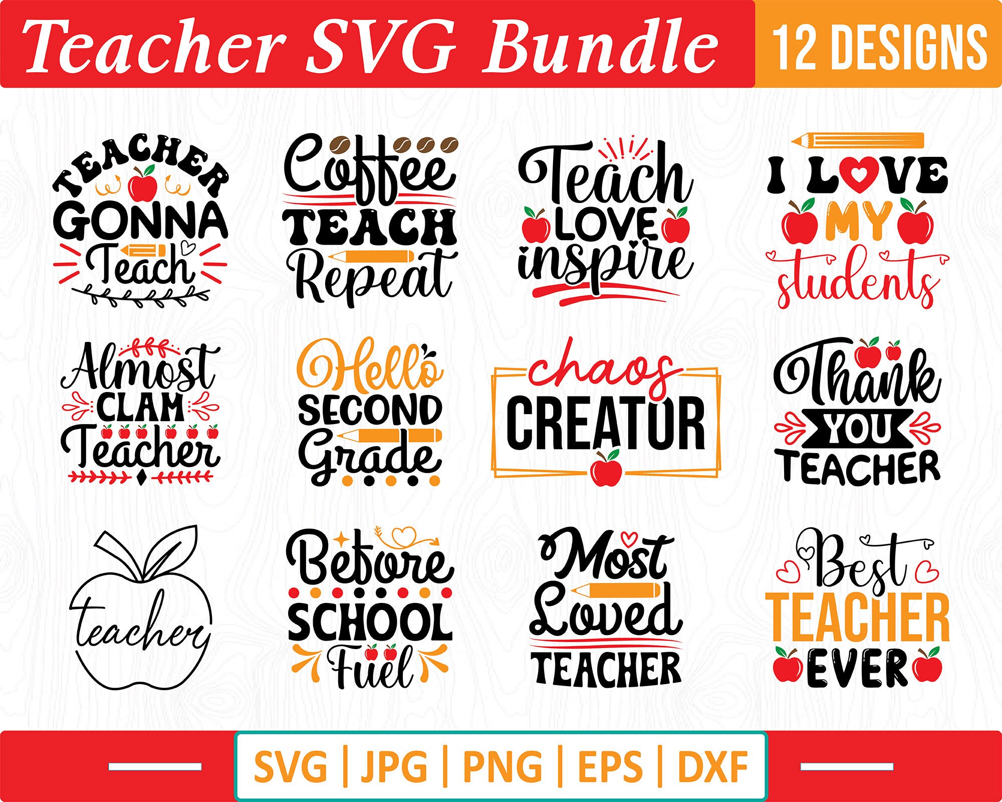 Teacher Svg Bundle, Teacher Quote Svg, Teacher Svg, School Svg, Teacher ...