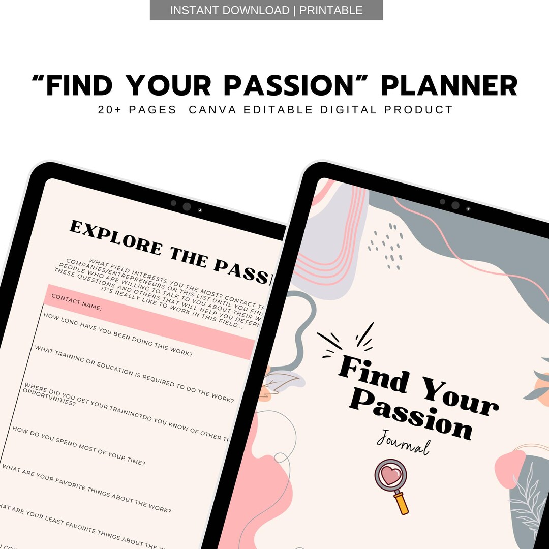 Find Your Passion Planner: Self-discovery Journal (digital Download) - Etsy