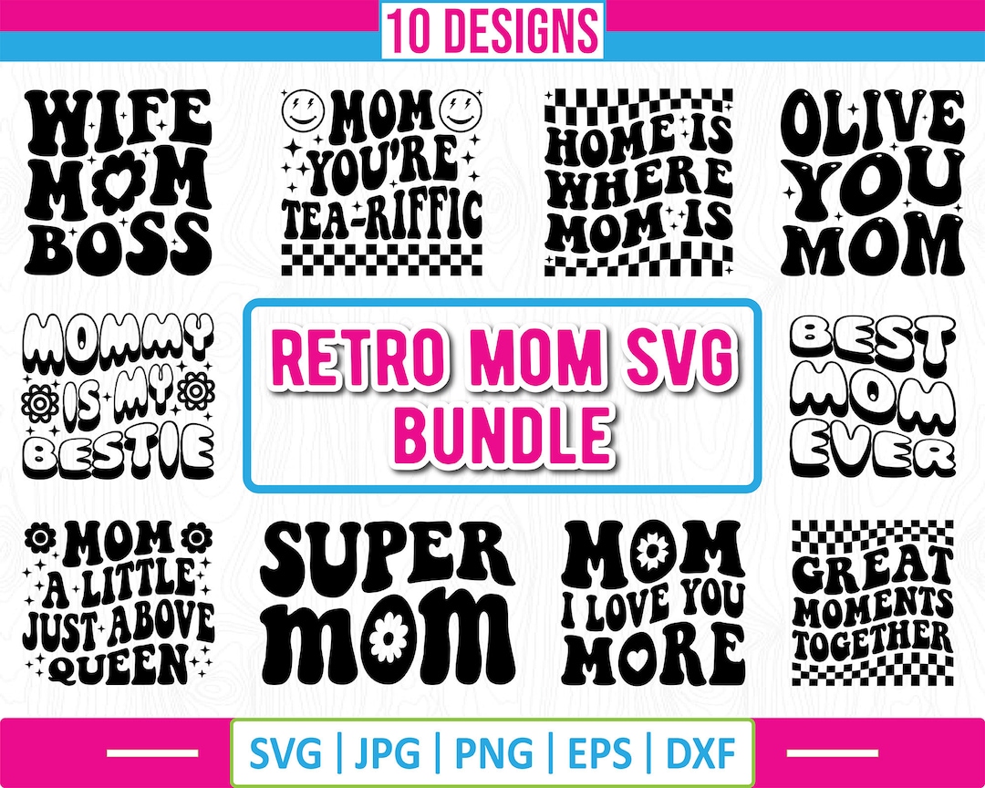 Retro Mama SVG Bundle: Groovy Mom Designs (digital Download) - Etsy