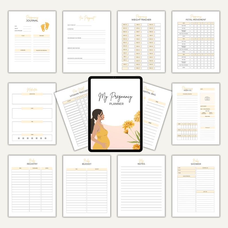 Pregnancy Planner: Editable Canva Template, First Time Mom (digital ...