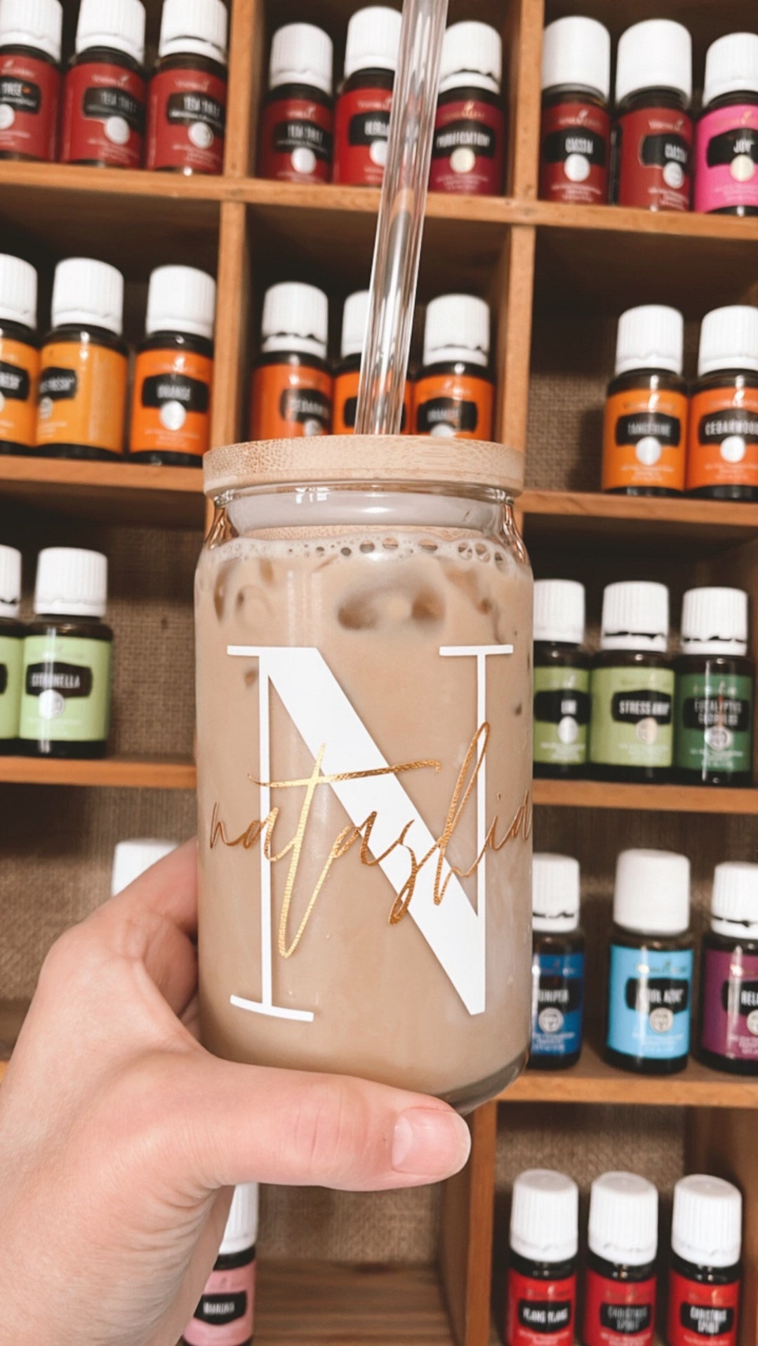 Custom Initial and Name Glass Cup | Soda Can Cup | COFFEE | Sticker ...