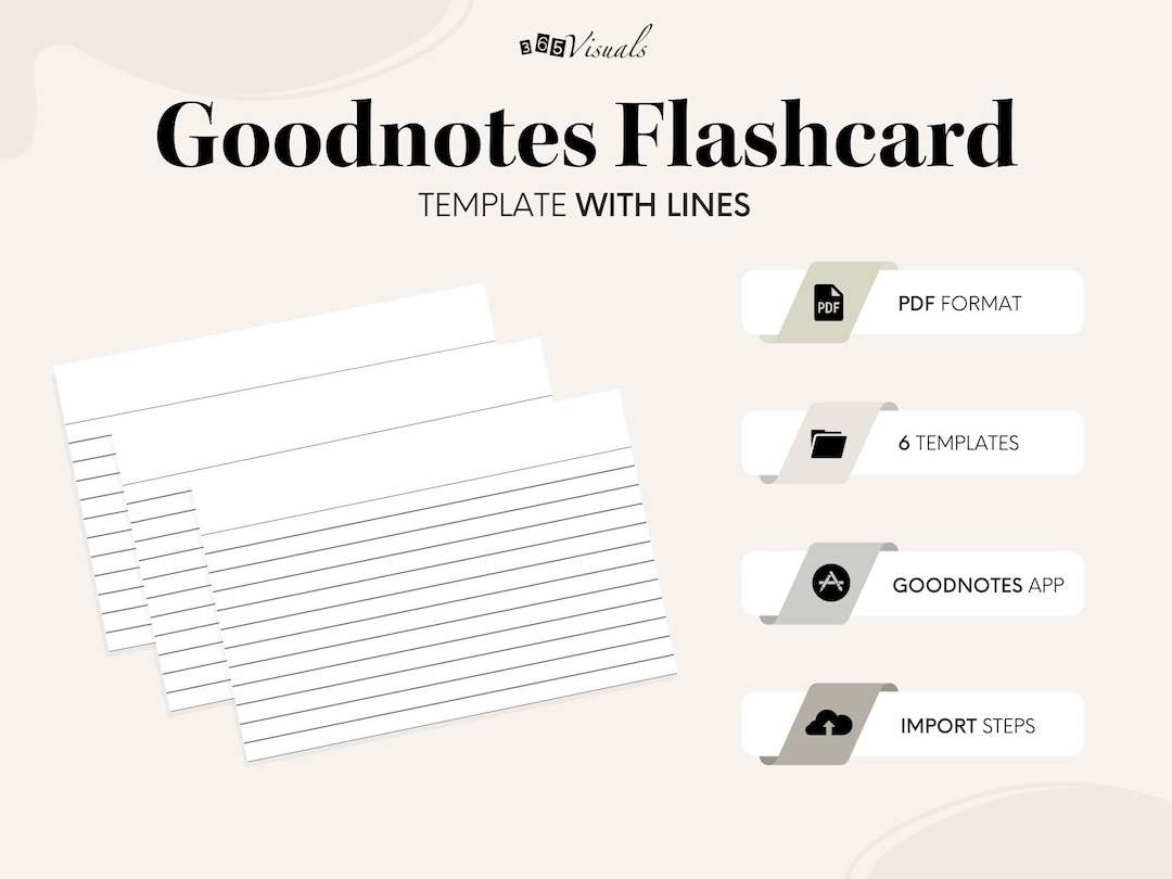 GOODNOTES Flashcard Template With LINES - Etsy