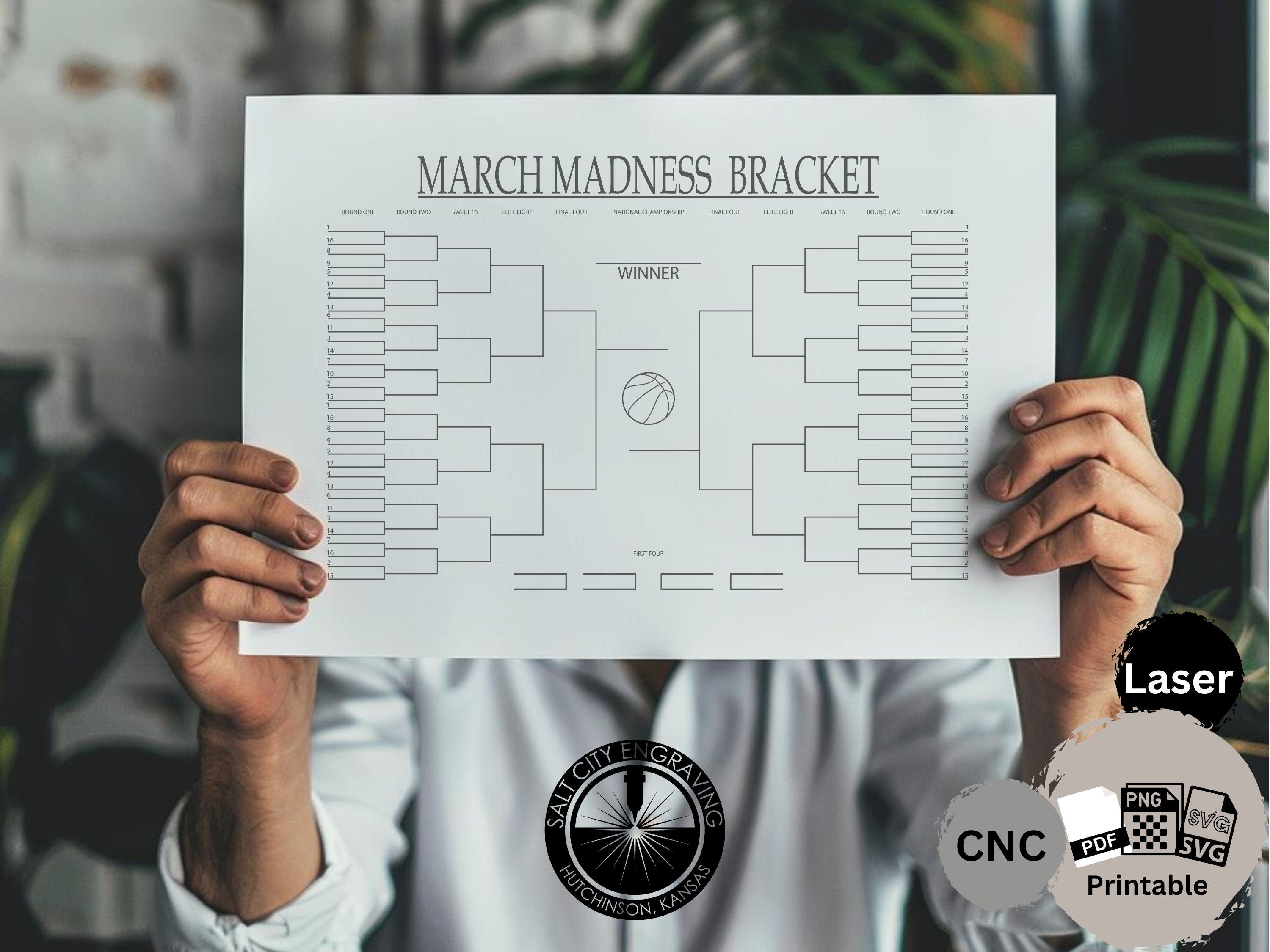 Printable March Madness Bracket: Fillable Tournament (PDF, PNG, SVG) - Etsy